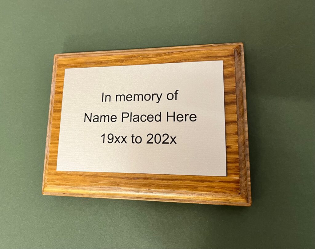 Wooden Memorial Engraved Plaque – Signs & Designs