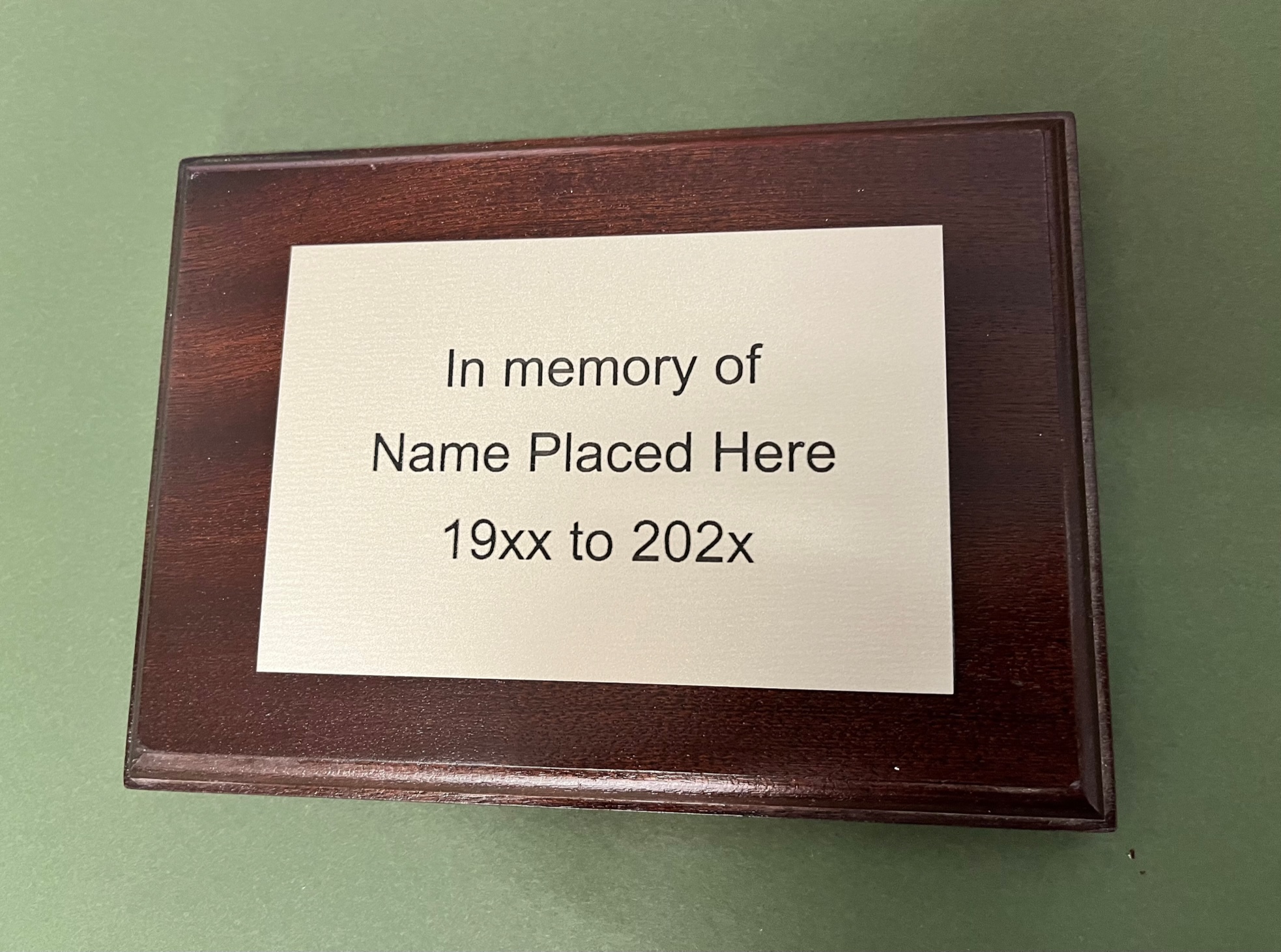 Wooden Memorial Engraved Plaque - Signs & Designs